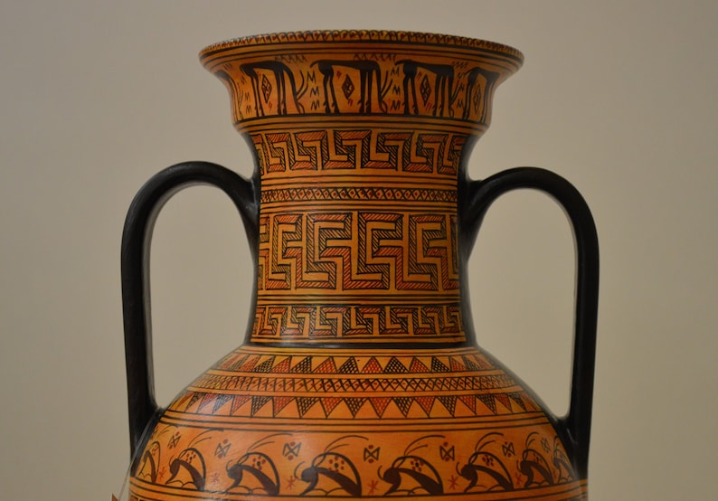 Greek Pottery Hand Made Replica Geometric Amphora - Etsy