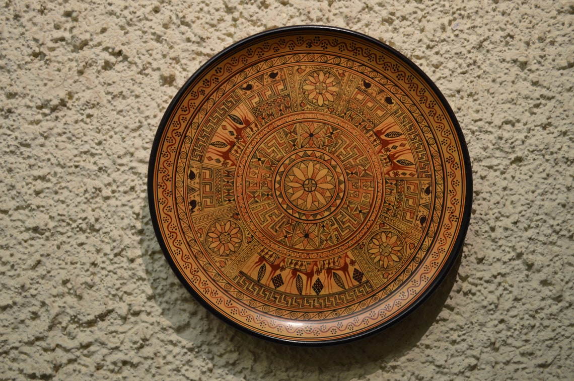 Greek Pottery Hand Made Geometric Wall Plate - Etsy