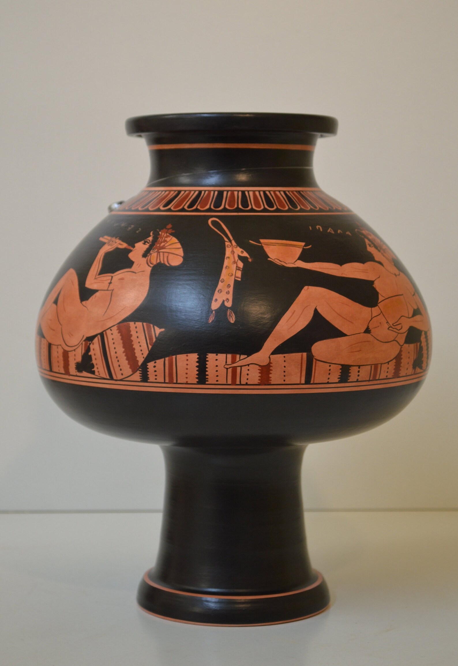 30cm Red Figure Psykter, the Symposium of Women, Greek Pottery, Hand ...
