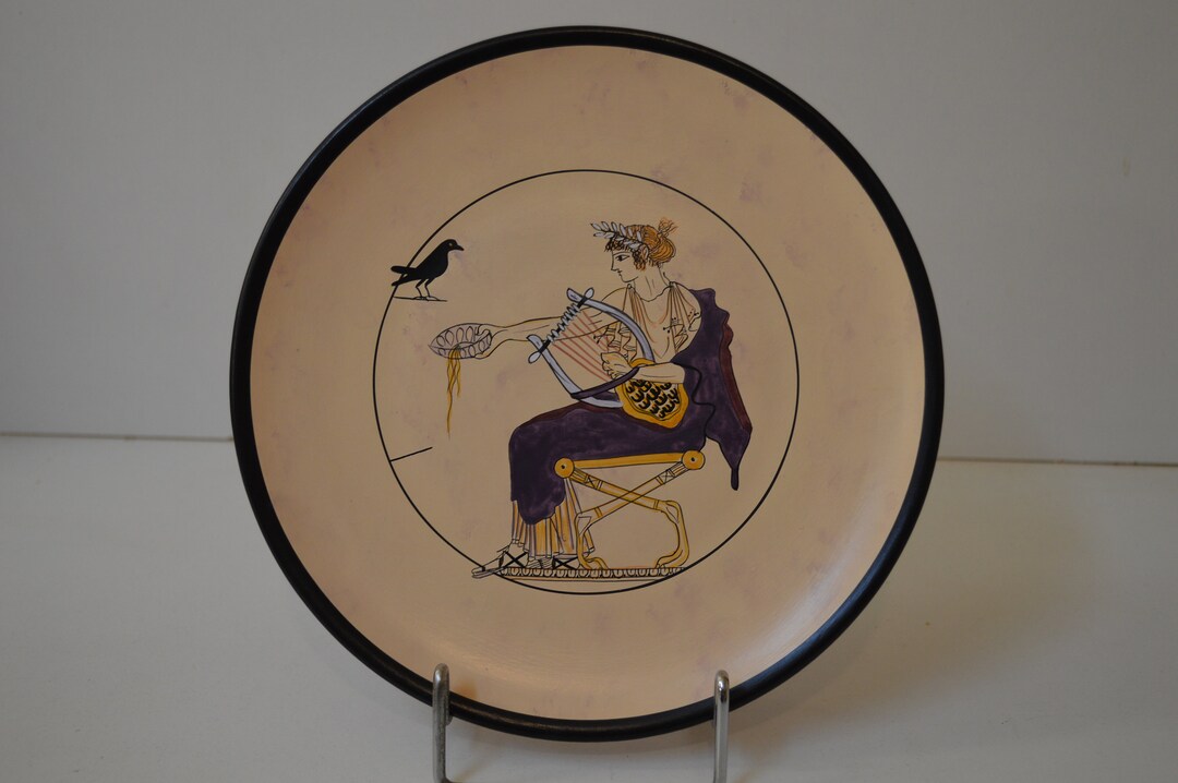 Greek Pottery, Hand Made Replica, White Ground Wall Plate, Apollo - Etsy
