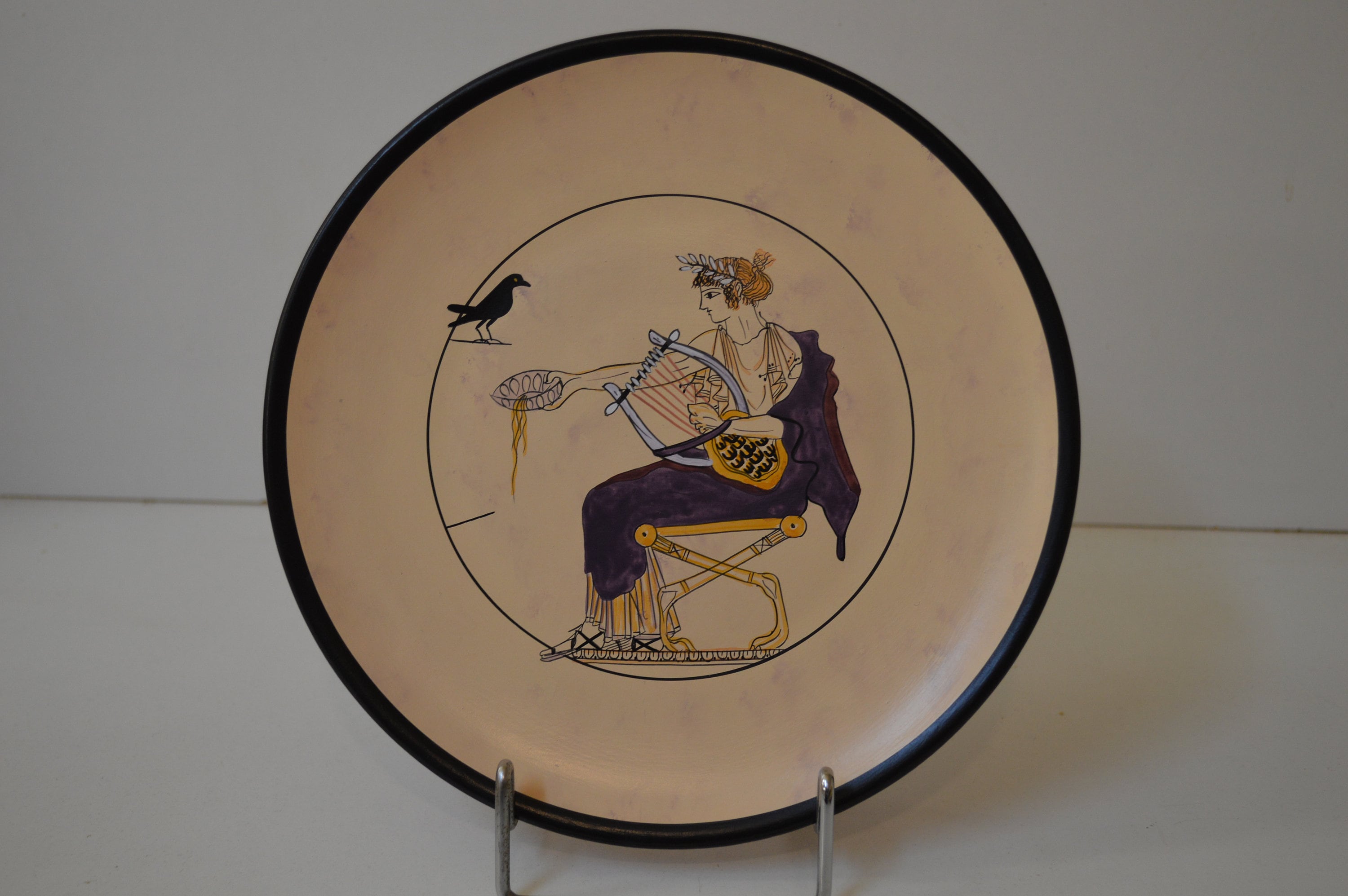 Greek Pottery, Hand Made Replica, White Ground Wall Plate, Apollo - Etsy
