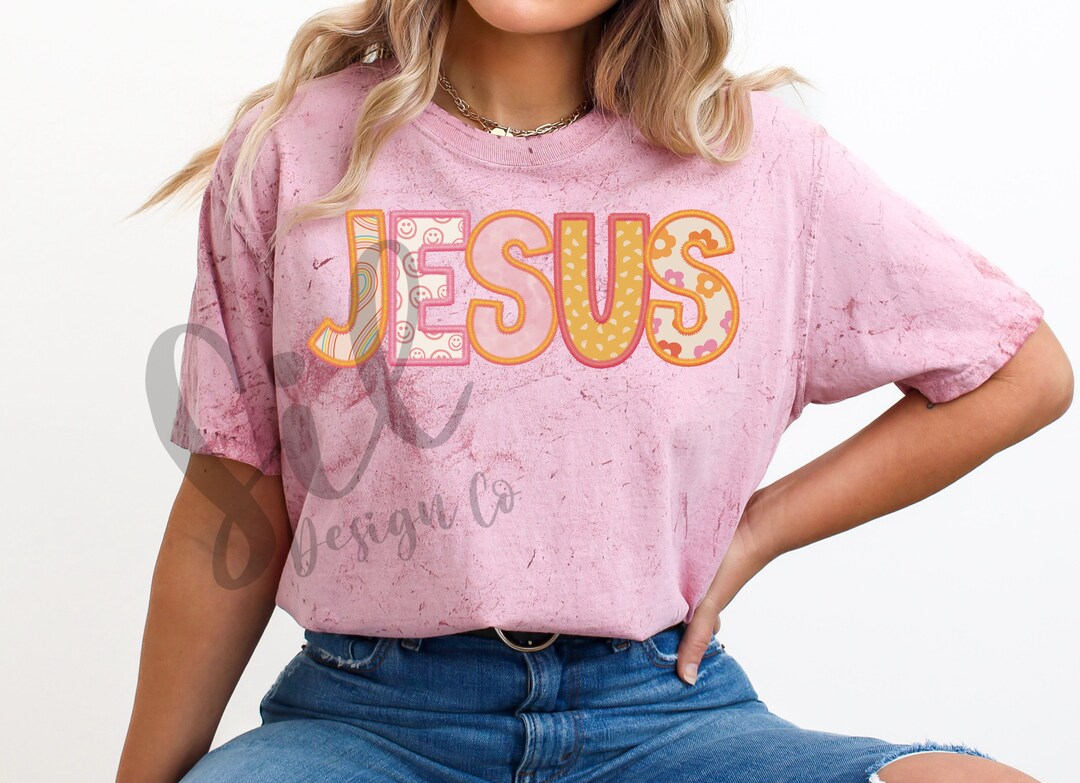 Jesus Png Design, Faux Embroidery Png, Trendy Christian Shirt Design ...