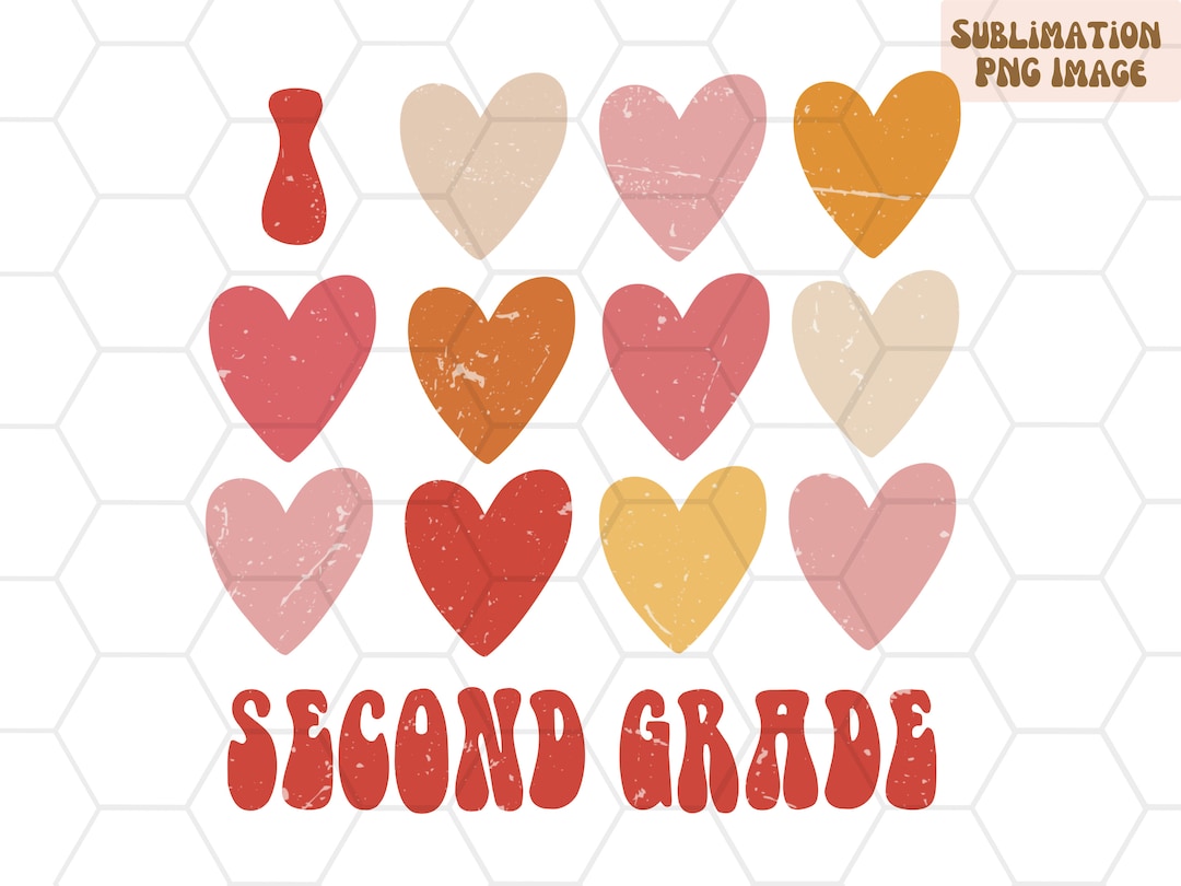 Teacher Valentine PNG for Sublimation, Second Grade Teacher Png, Trendy ...