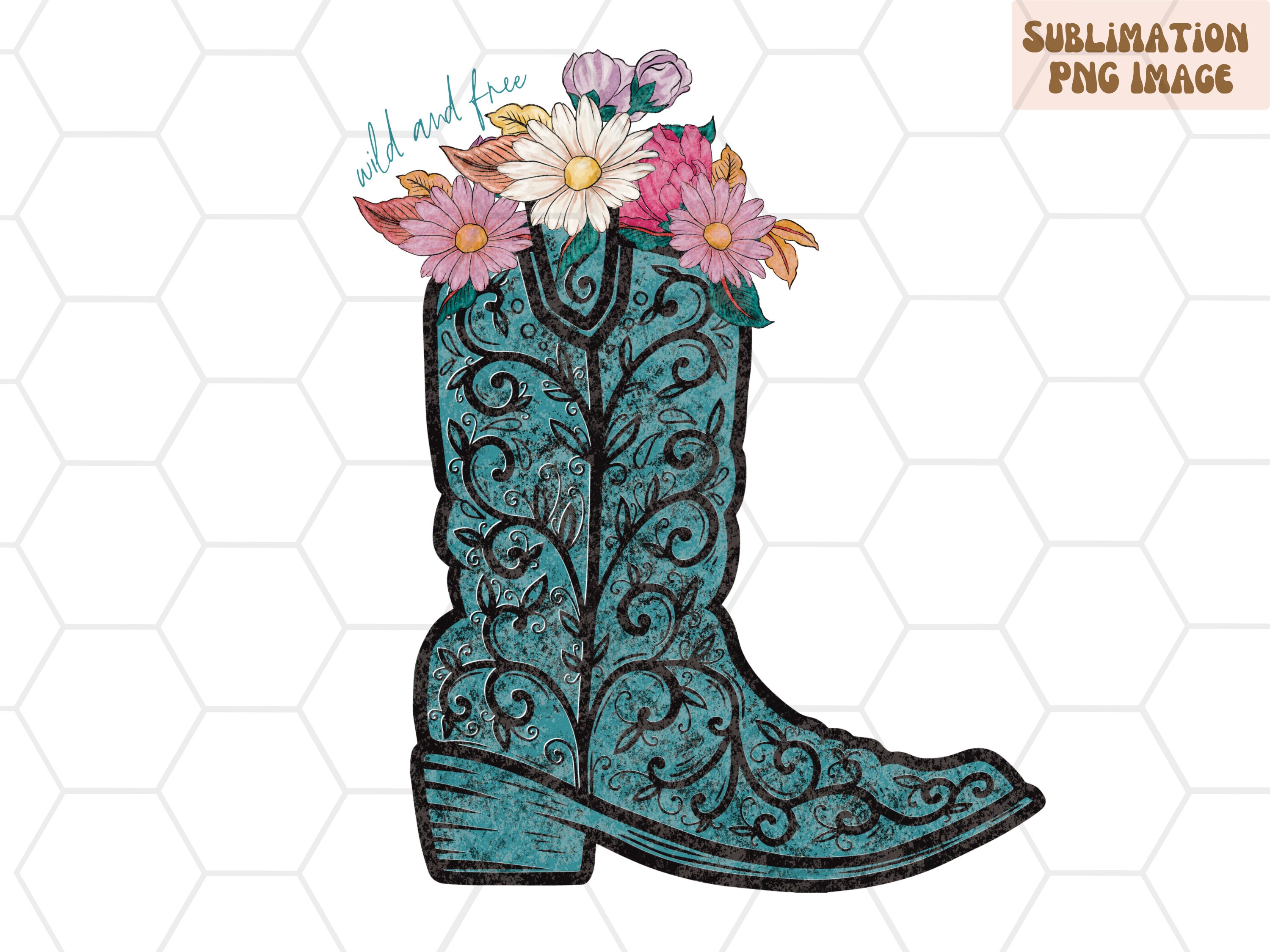 Western Sublimation Cowgirl Boot PNG Western PNG Western - Etsy