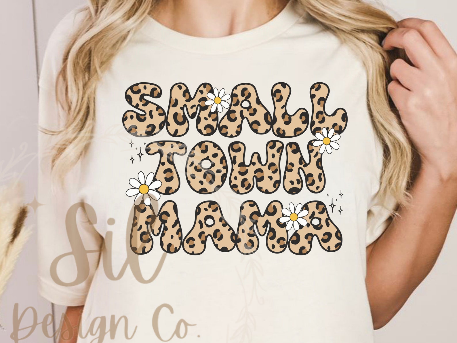 Small Town Mama Png for Sublimation, Trendy Mama Shirt Design, Leopard ...