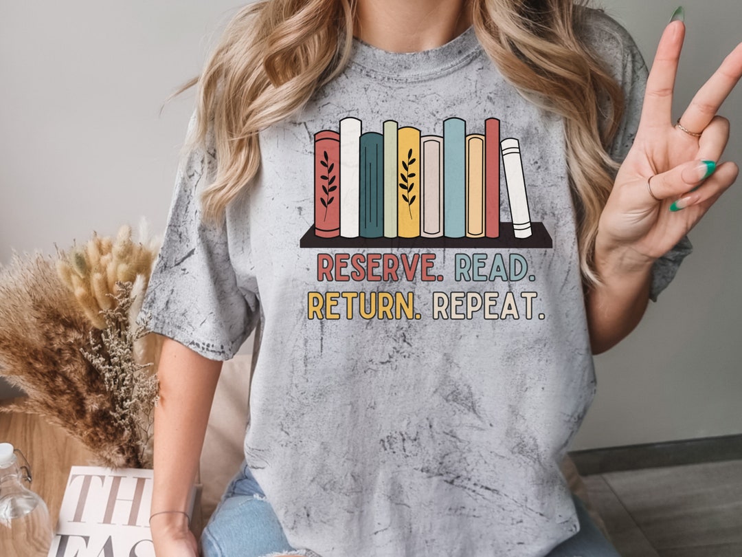 Book Lover PNG, Reserve Read Return Repeat, Reading PNG Design, Book ...