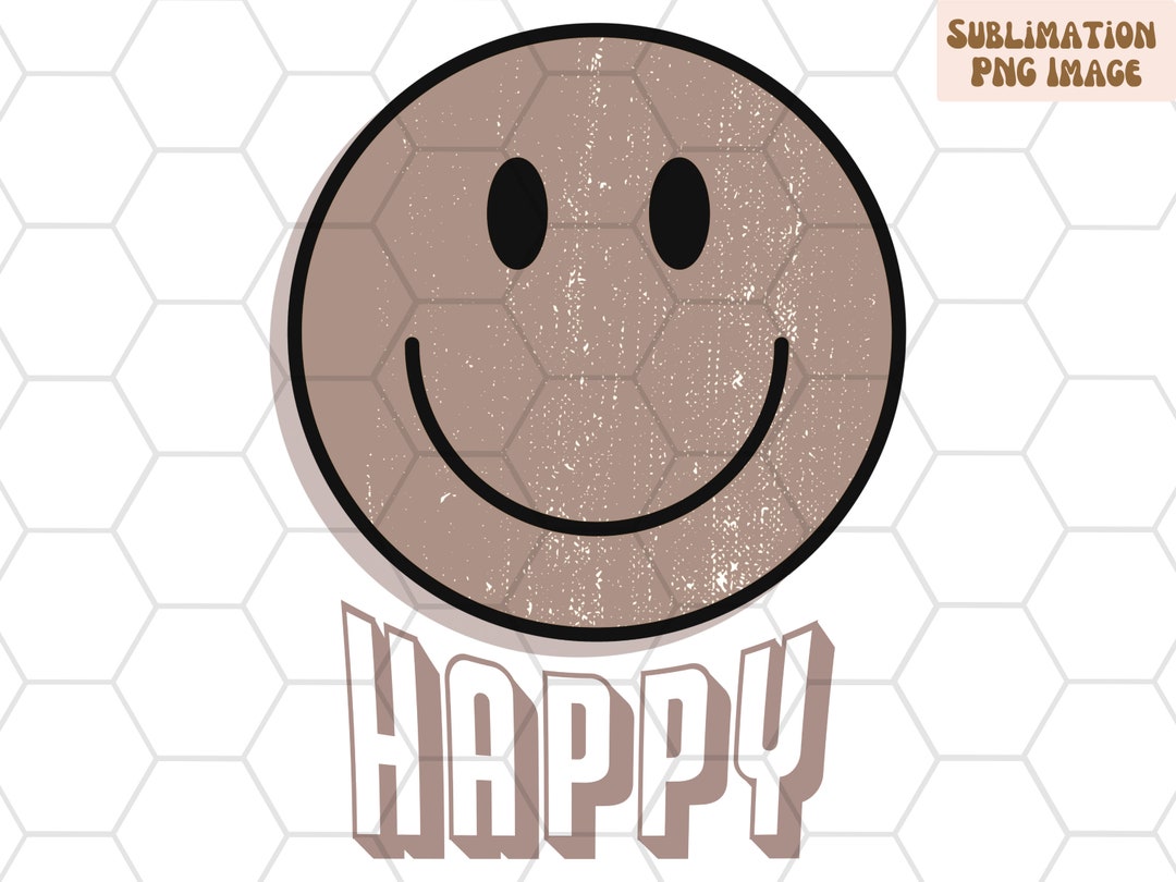 Happy Smiley, Retro Smiley PNG Design, Sublimation Design, Retro Smiley ...
