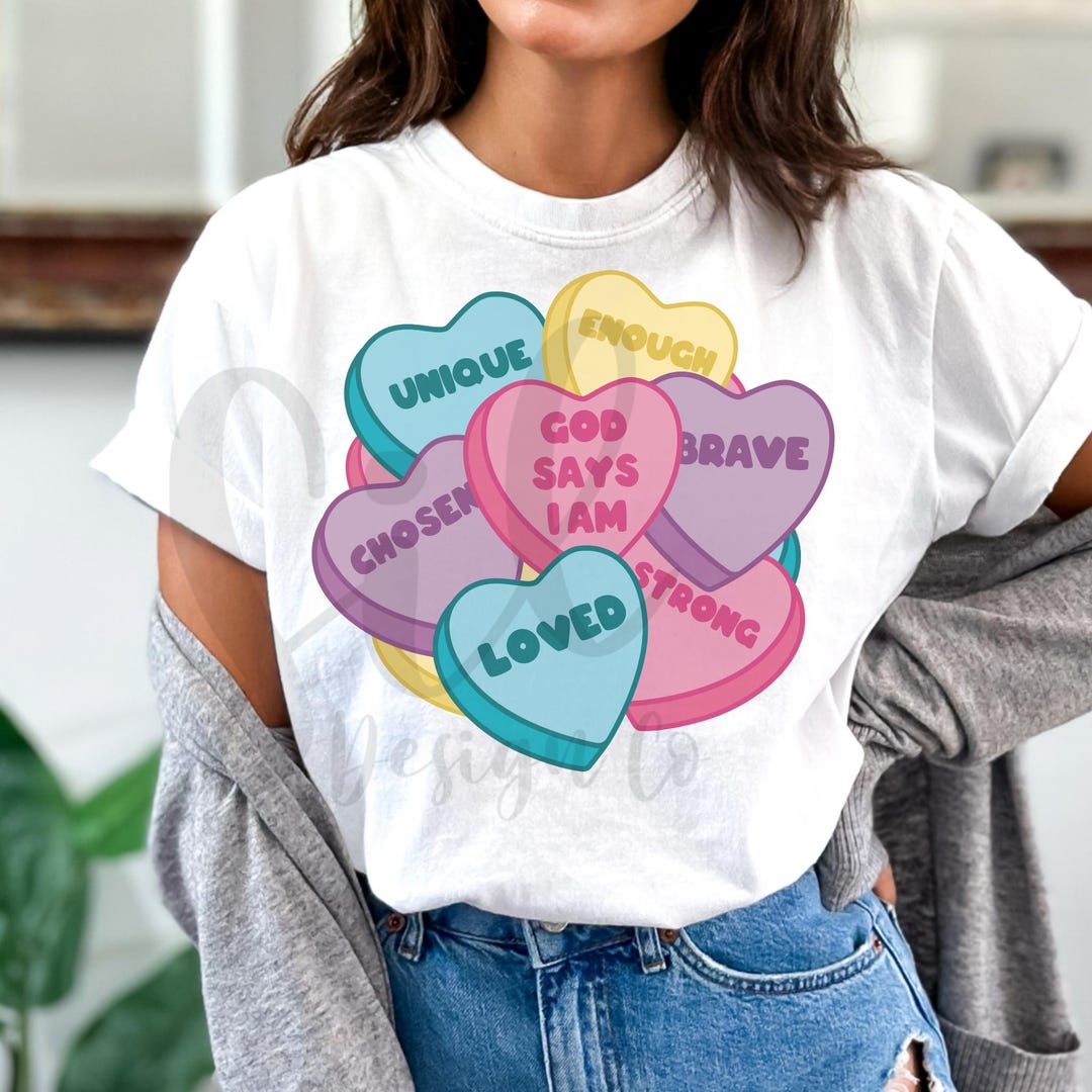 Christian Candy Hearts Png, God Says I Am Png, Valentines Day Png for ...