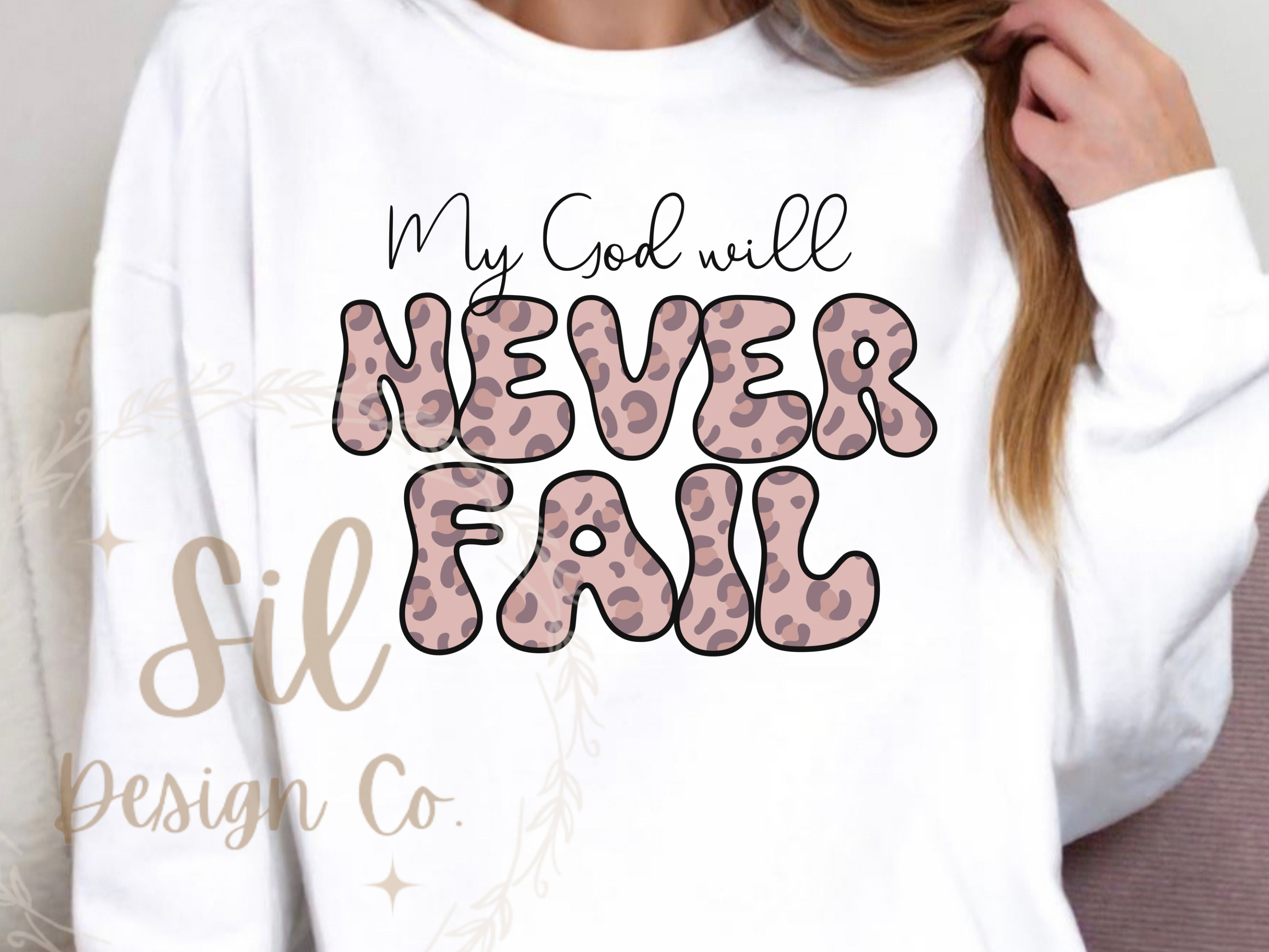 My God Will Never Fail Png, Leopard Print Png, Trendy Christian Png ...