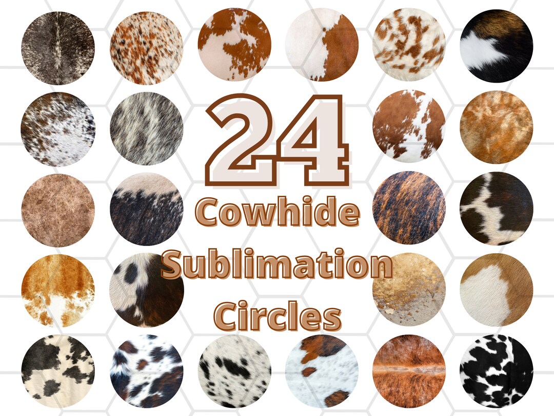 Cowhide Sublimation Circles, Cowhide Sublimation Background, Cowhide ...