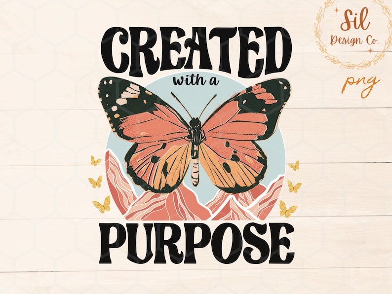 Boho Christian Sublimation Design, Created With a Purpose Design for ...