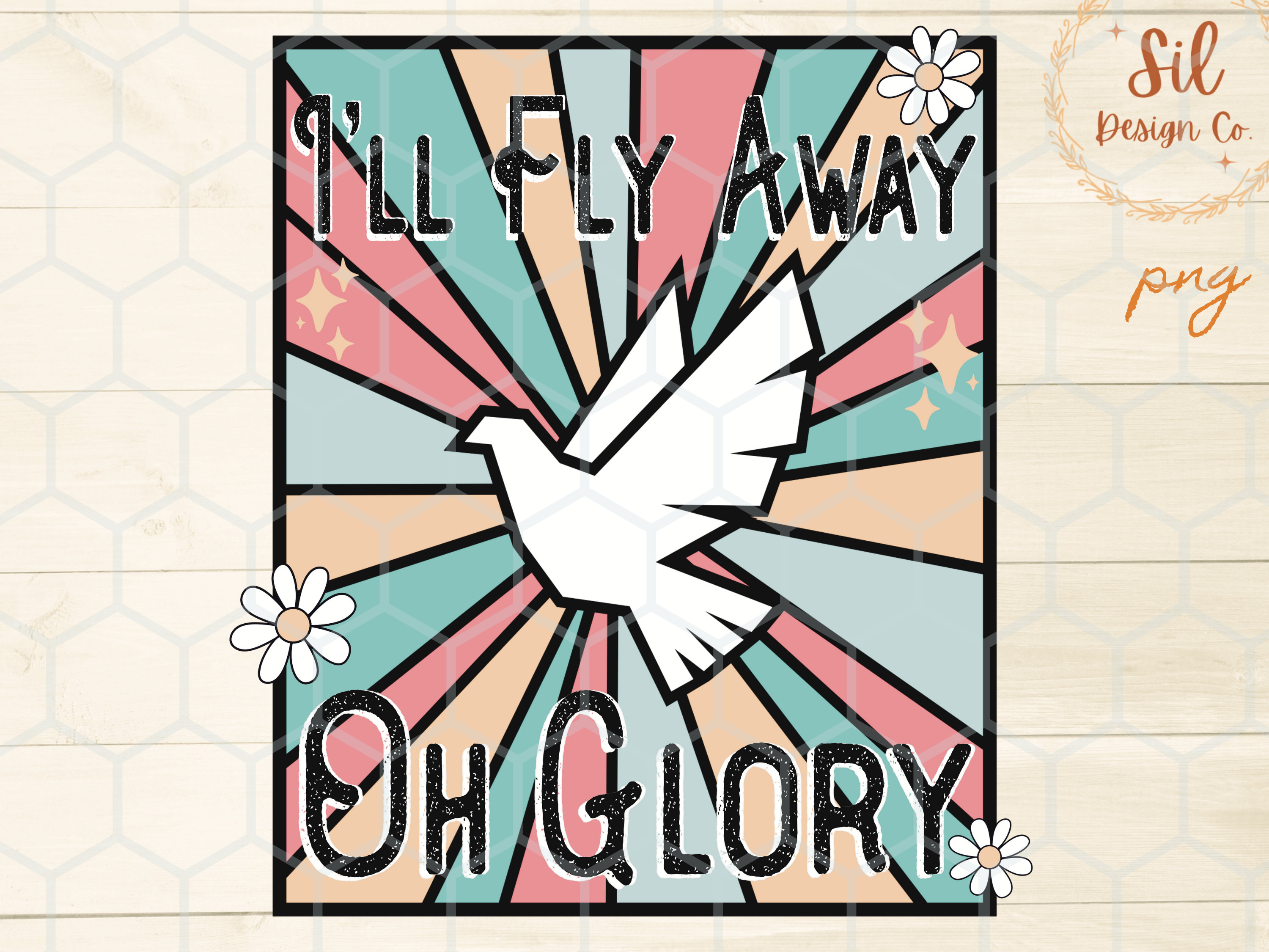 Retro Christian Shirt Design, I’ll Fly Away Png, I’ll Fly Away Oh Glory ...