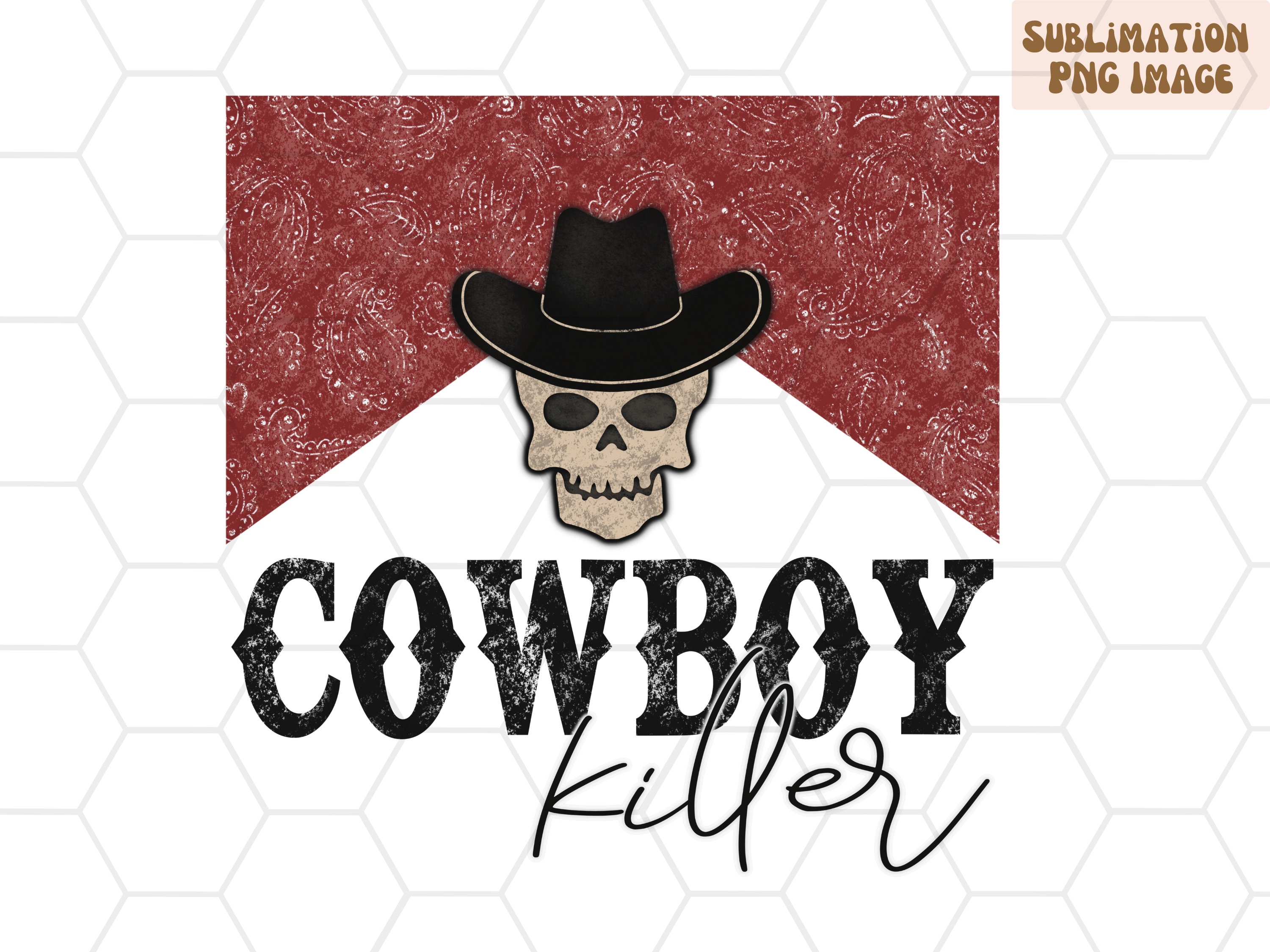 Cowboy Killer PNG Design for Sublimation, Cowboy Skeleton PNG, Western ...