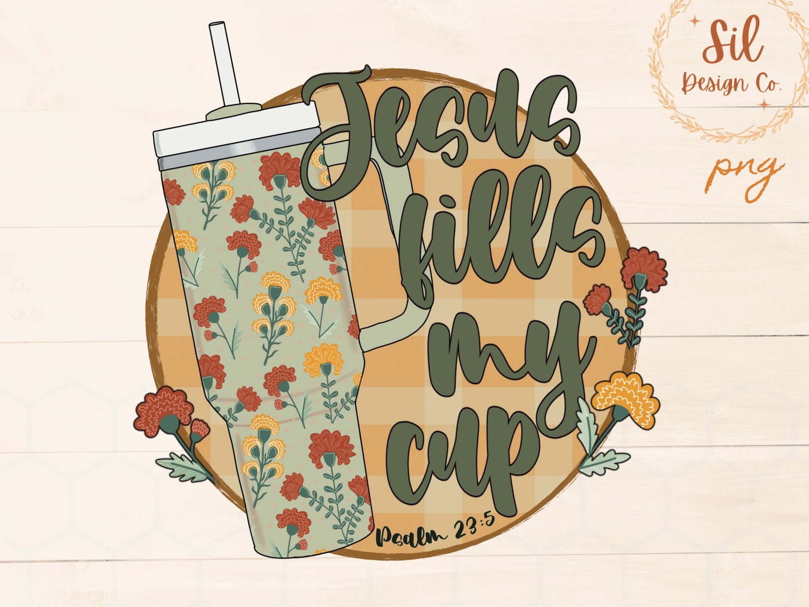 Jesus Fills My Cup Png Psalm 23:5 Png Trendy Christian Png - Etsy
