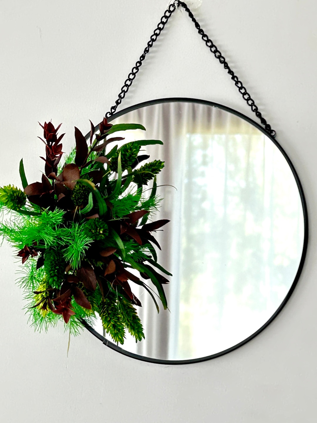 Mirror Decorated With Moss and Preserved Plants - Etsy