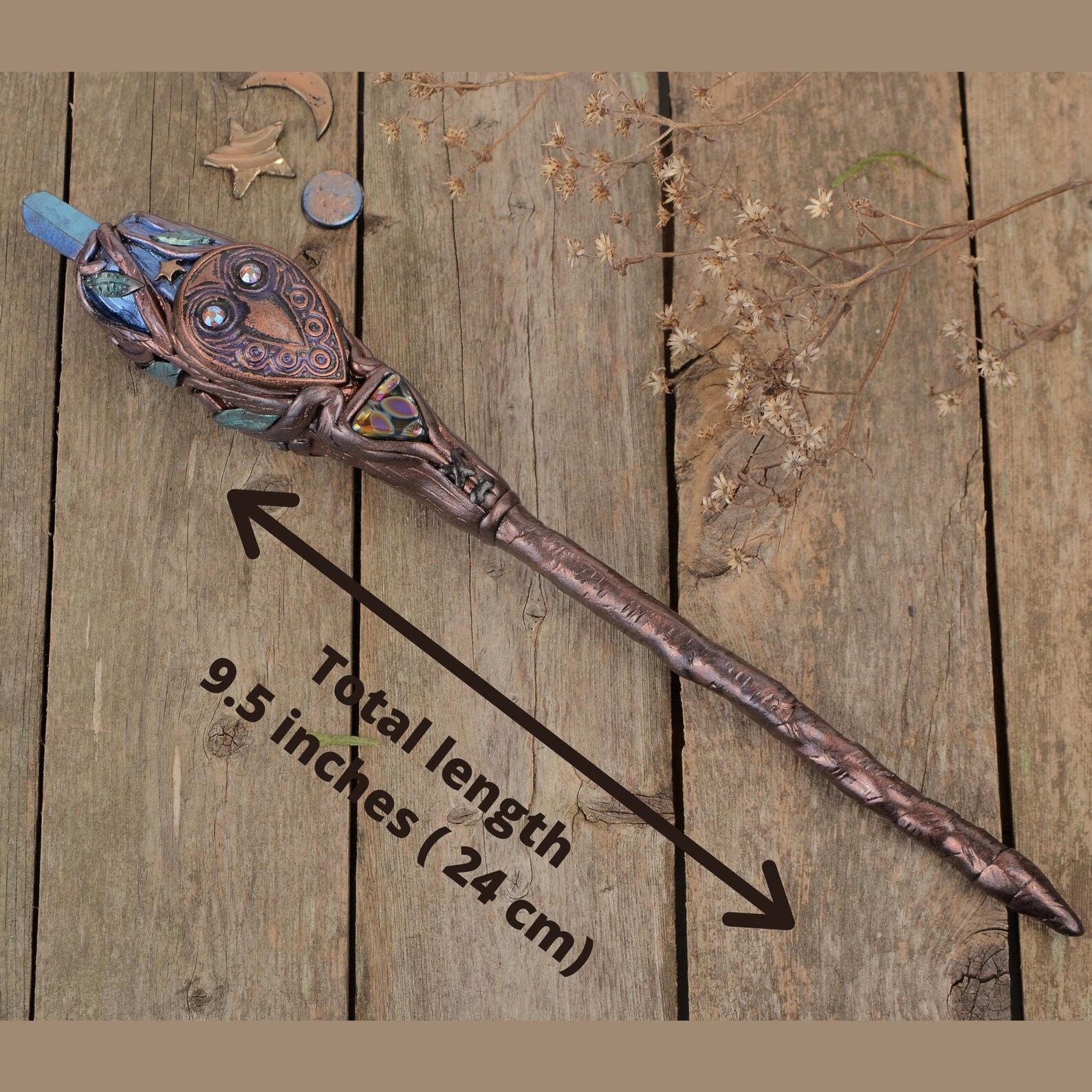Owl Wand Handmade Enchanted Forest Magic Crystal Wand Quartz - Etsy