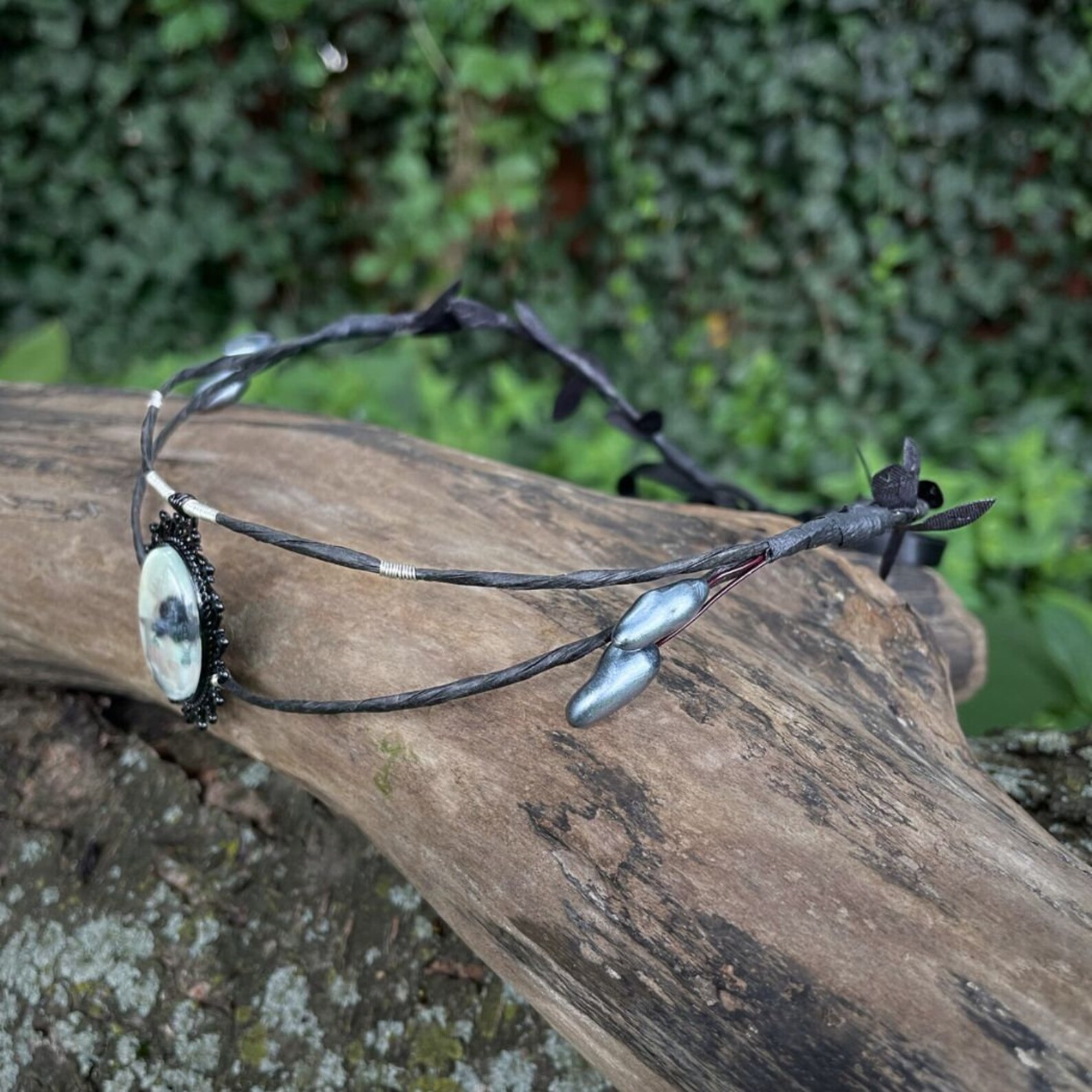 Raven Skull Black Gothic Crown, Pagan Witch Crown, Handmade Adjustable ...