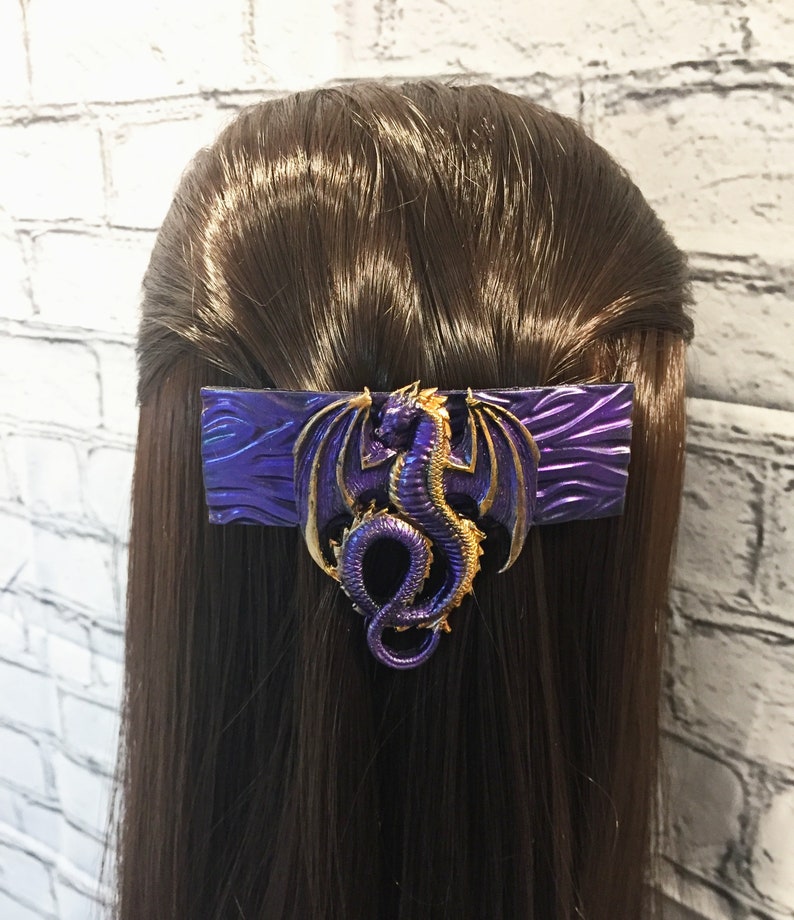 Purple Dragon Hair Clip Barrettes for Women Fantasy Dragon - Etsy