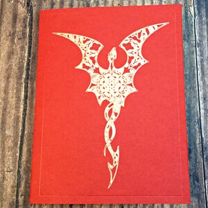 Dragon Blank Note Cards With Envelopes Set of Gold Ink - Etsy