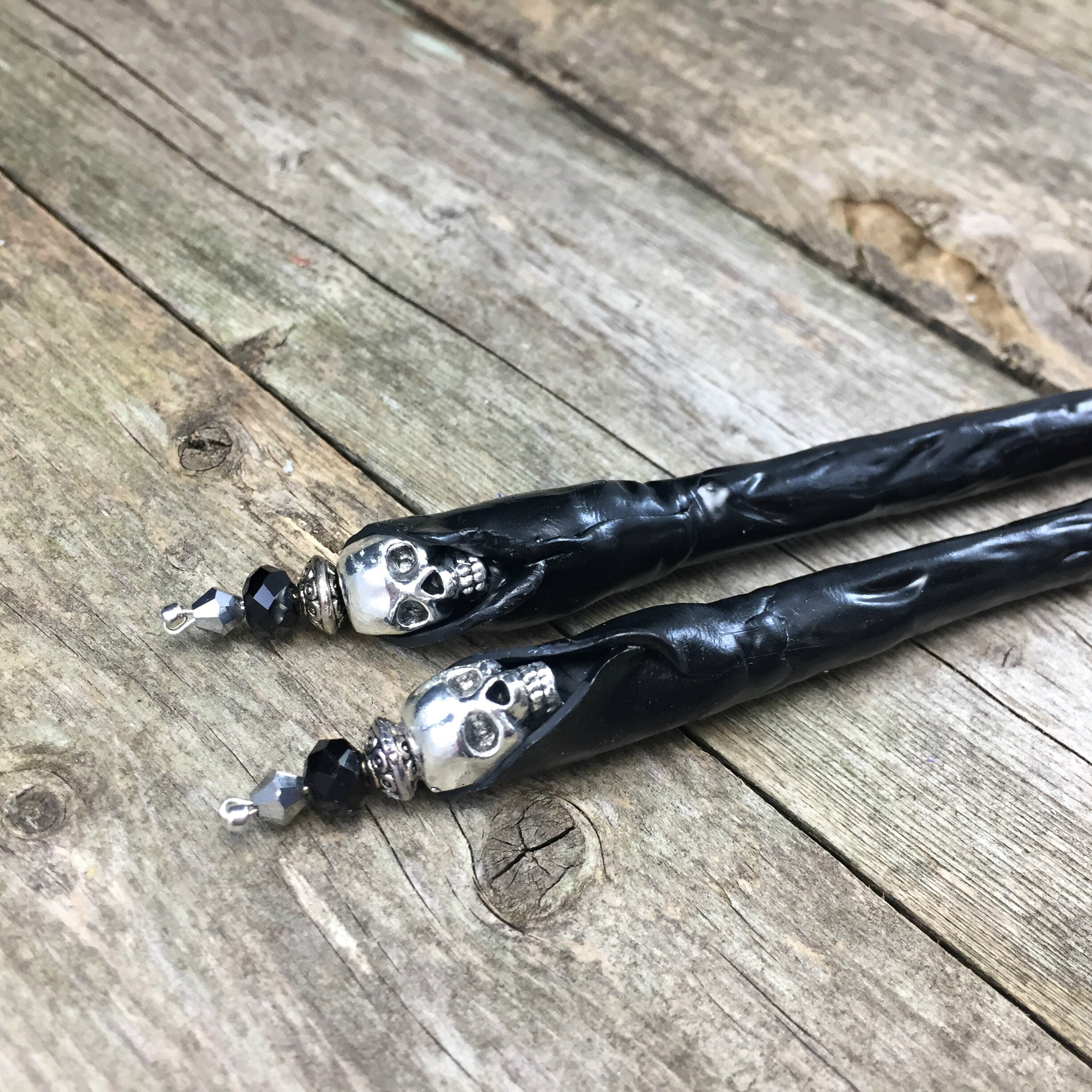 Grim Reaper Hair Stick Polymer Clay Skull Hair Sticks 6 | Etsy