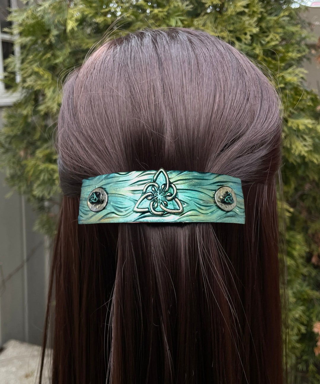 Celtic Knot Triquetra Hair Clip, Barrettes for Women, Polymer Clay ...