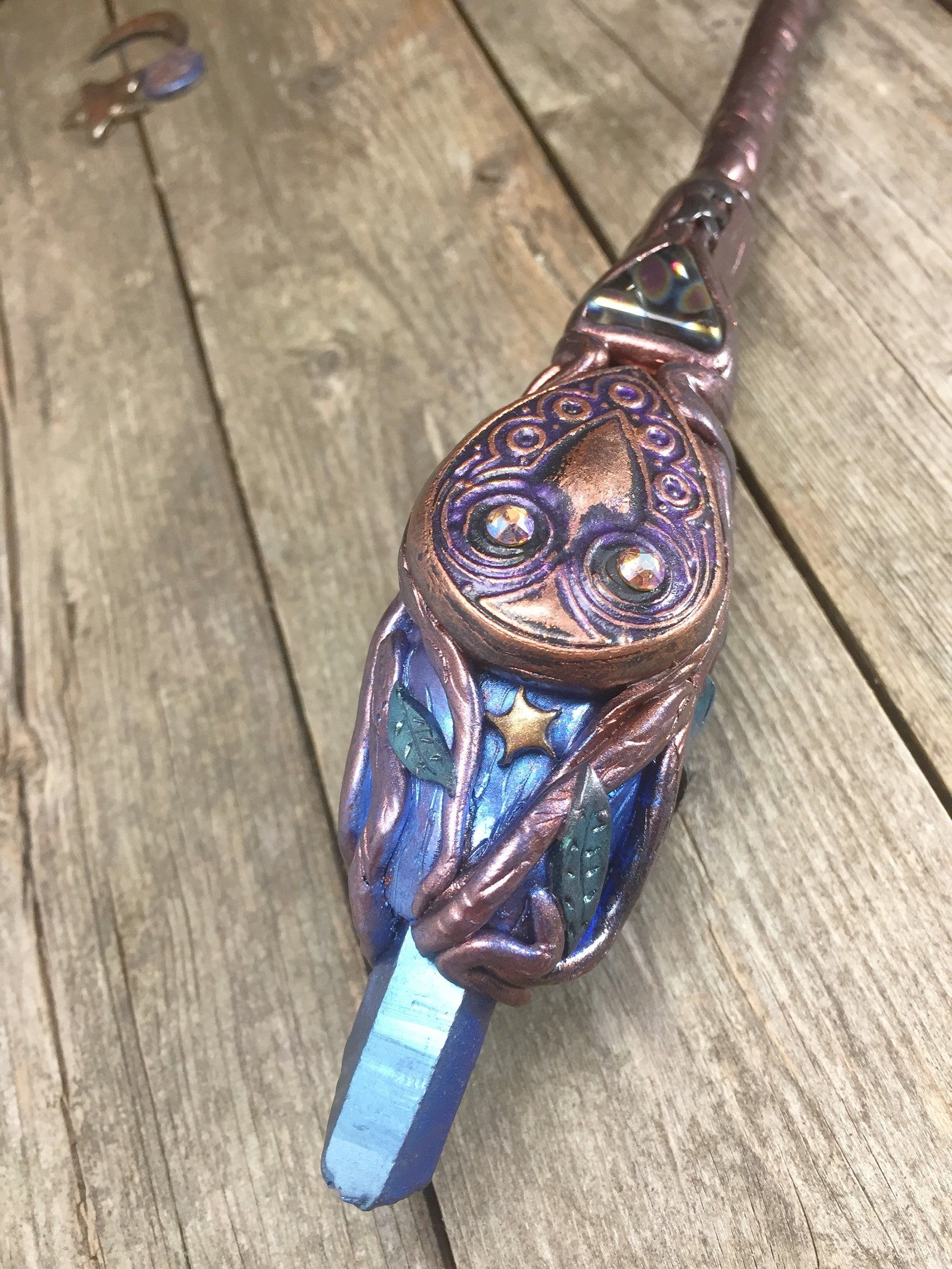 Owl Wand Handmade Enchanted Forest Magic Crystal Wand Quartz | Etsy