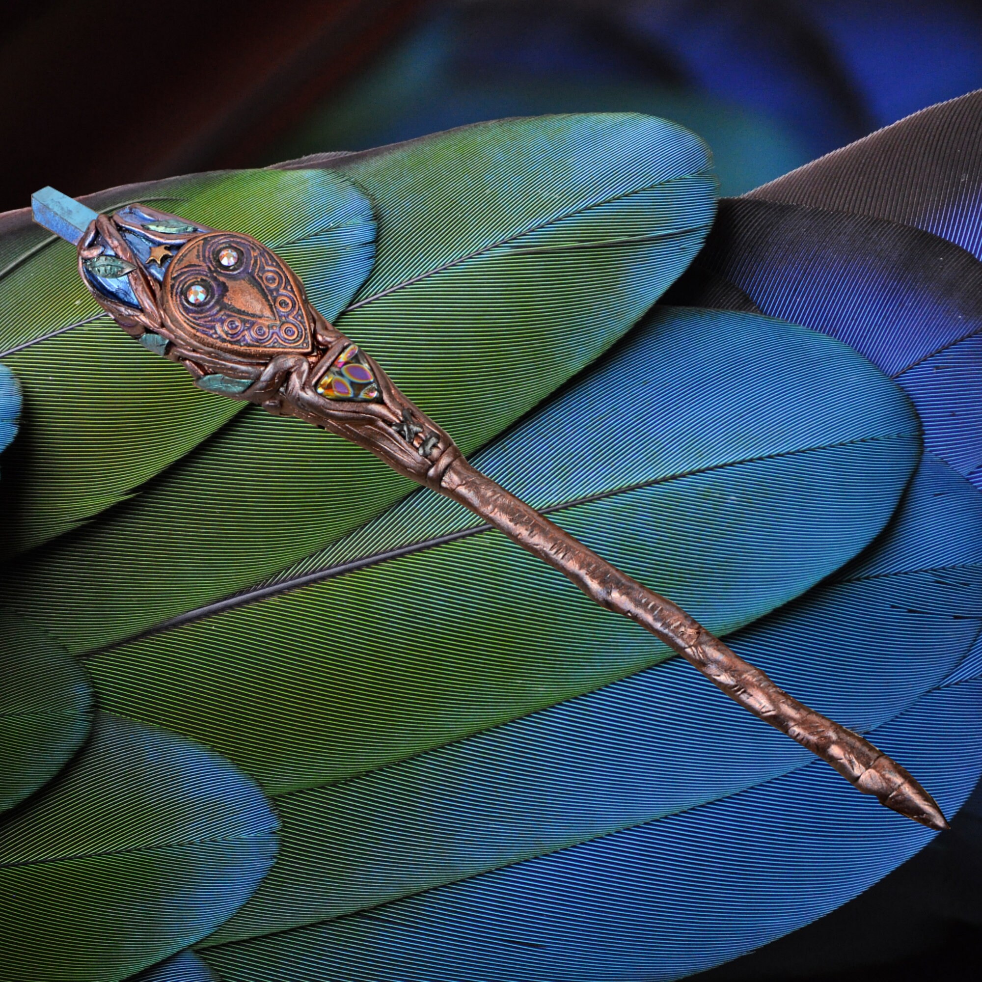 Owl Wand Handmade Enchanted Forest Magic Crystal Wand Quartz - Etsy