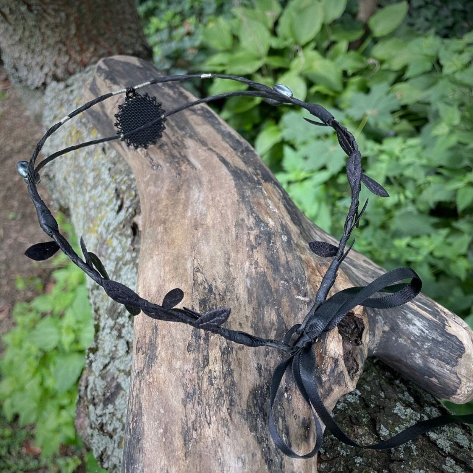 Raven Skull Black Gothic Crown, Pagan Witch Crown, Handmade Adjustable ...