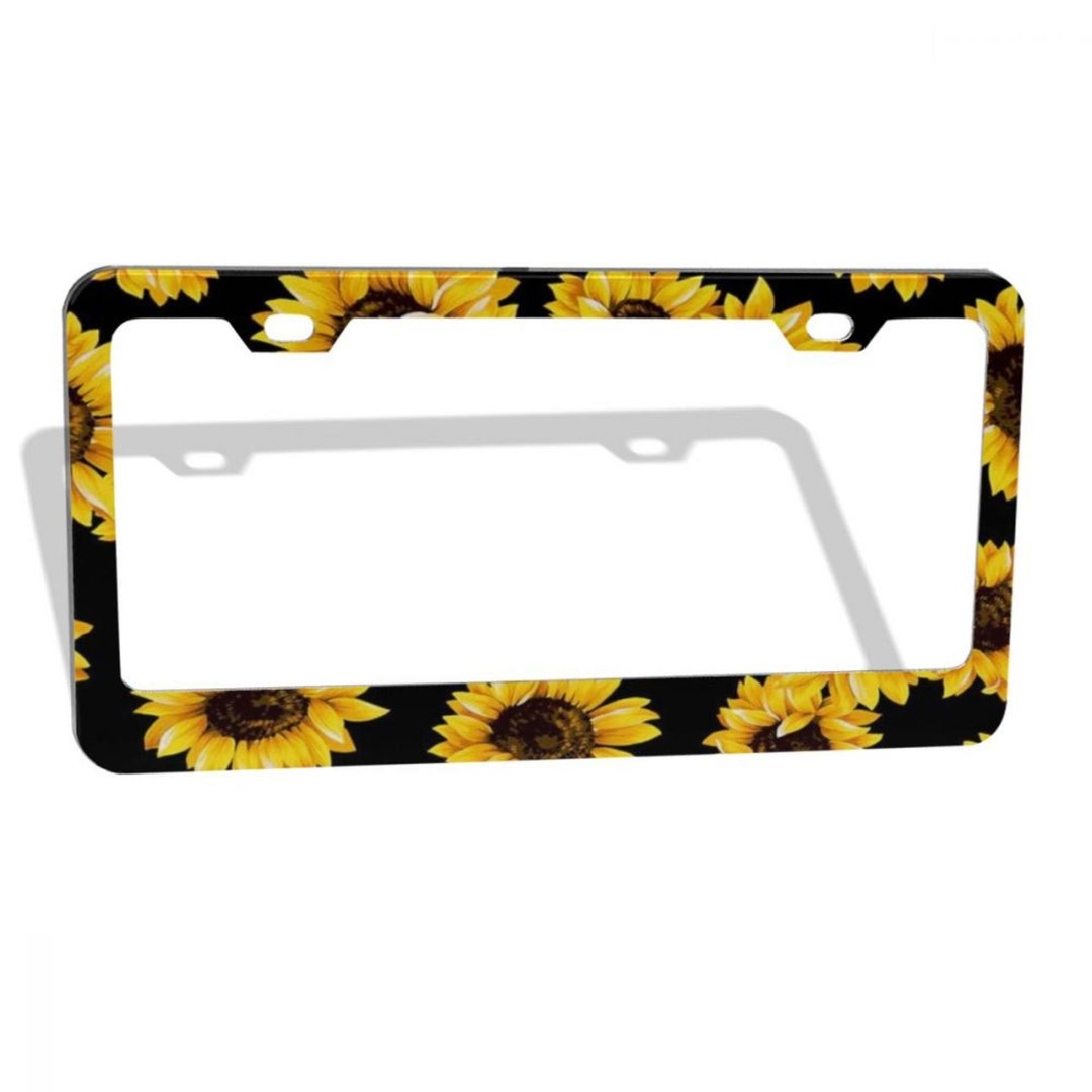 Shabby Chic Floral Sunflower License Plate Frame Metal 2 Pack - Etsy