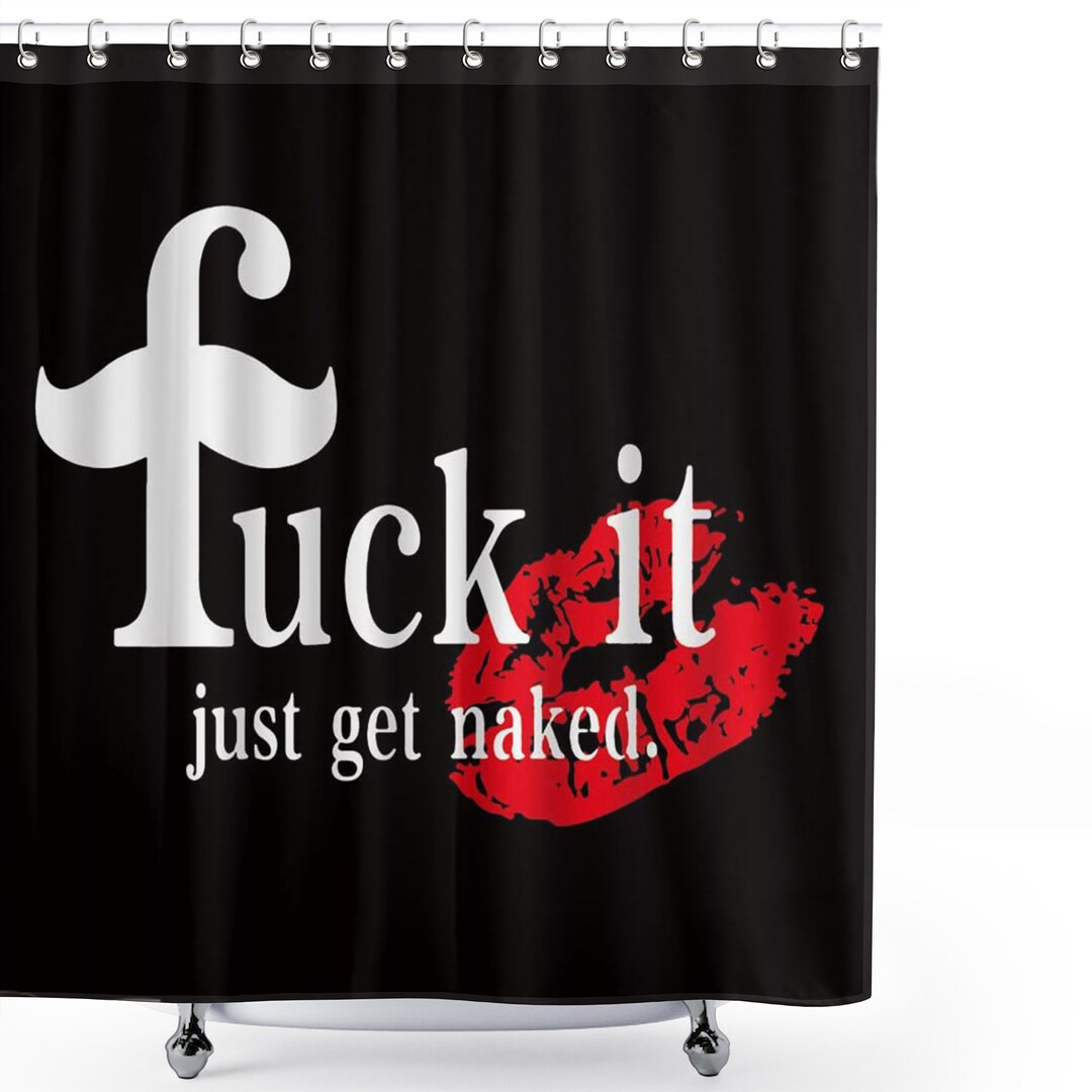 Red Lip Shower Curtain Fuck It Just Get Naked Funny Cute - Etsy