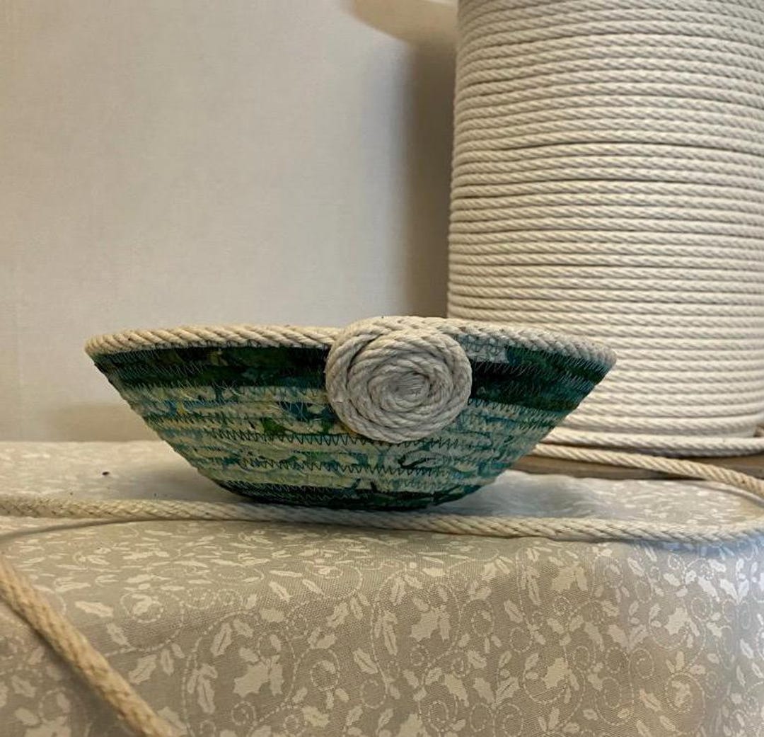 Rope Bowls, Batik Wrapped,teal & Turquoise , Handmade, 100% Cotton,usa ...