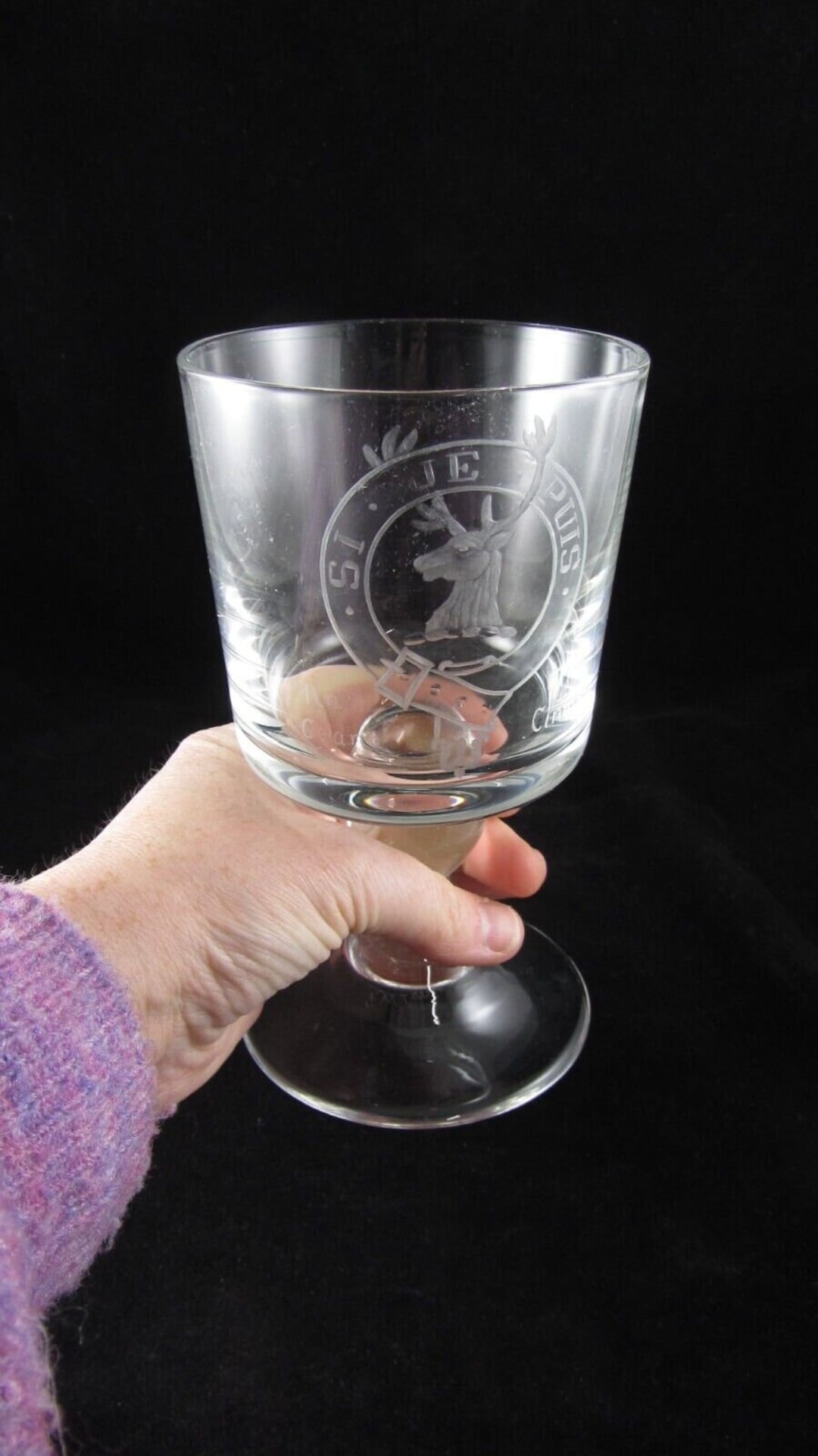 Vintage Rummer Glass Clan Colquhoun Si Je Puis 5/77 J W Lonie Wheel Cut ...