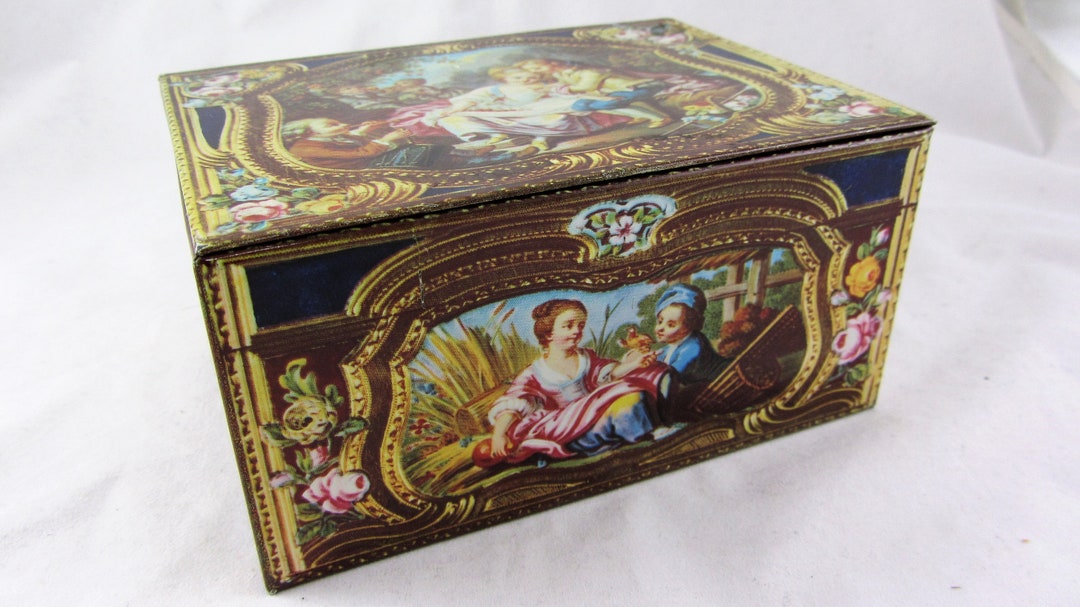 Vintage Advertising Scribbans- Kemp Biscuit Tin Shape of French Snuff ...