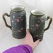 Antique Pinder Bourne Staffordshire Pottery Jugs Cherry Blossom Prunus ...