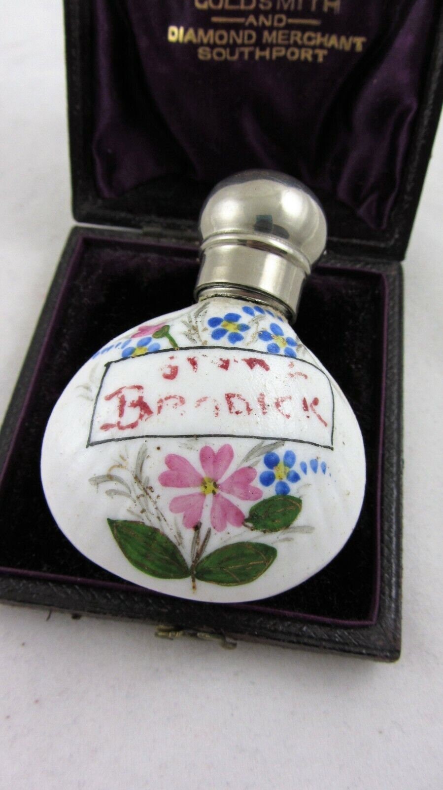 Rare Antique Porcelain Scent Bottle 'brodick' Isle of Arran Shell Shape ...