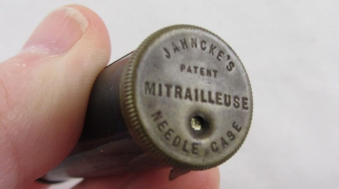 Antique Needle Case Mitrailleuse Vintage 1910s 1920s Enamel Needle Case ...
