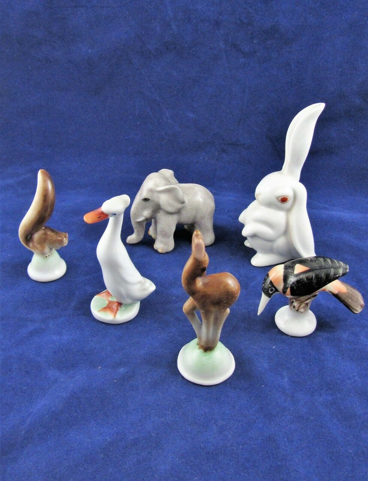 輸入市場オンラインストアHerend Reindeer Bunny Rabbit Porcelain Figurine Blue ...