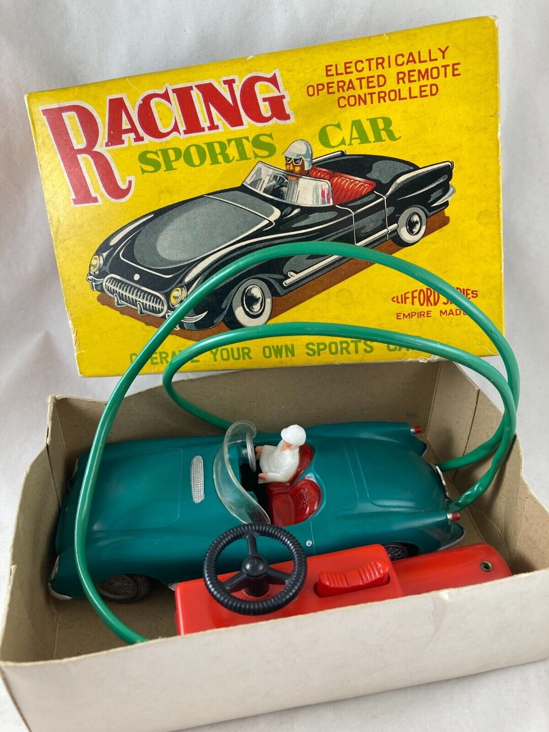 Retro Vintage Boxed Toy Racing Sports Car 1960s Battery Power Clifford ...