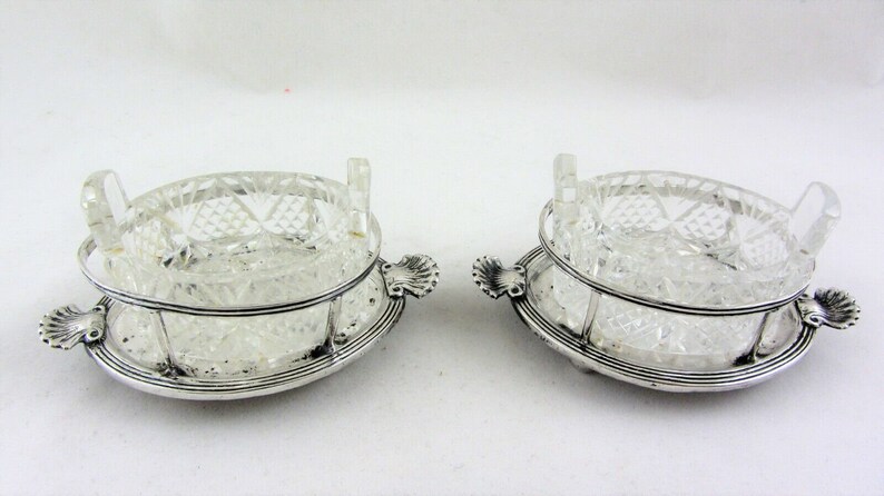 Antique Silver Plate Walker and Hall Open Salt Table Water Pail Cut ...