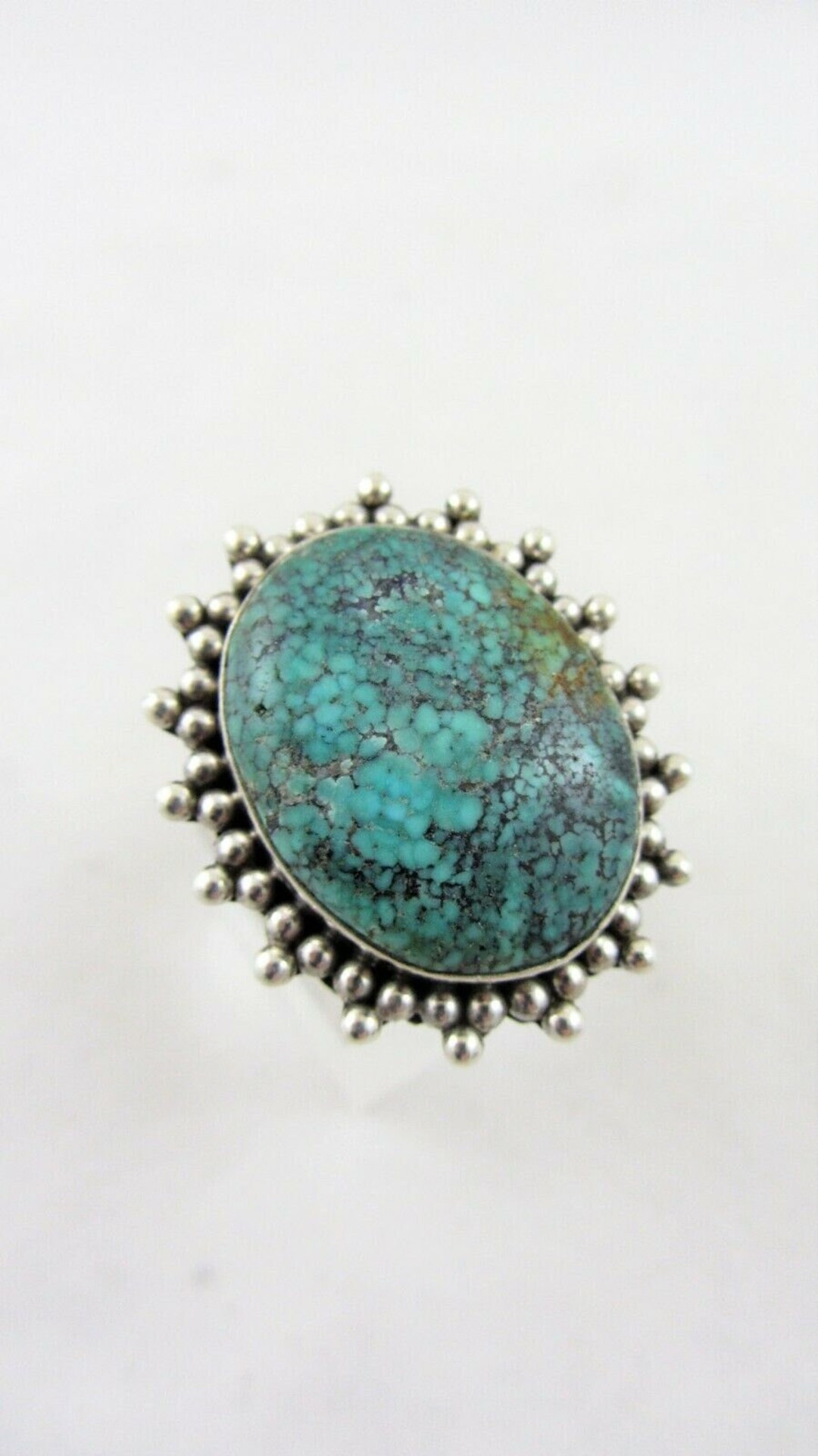 Sterling Silver 925 Large Spider Web Turquoise Ring Uk Size O - Etsy
