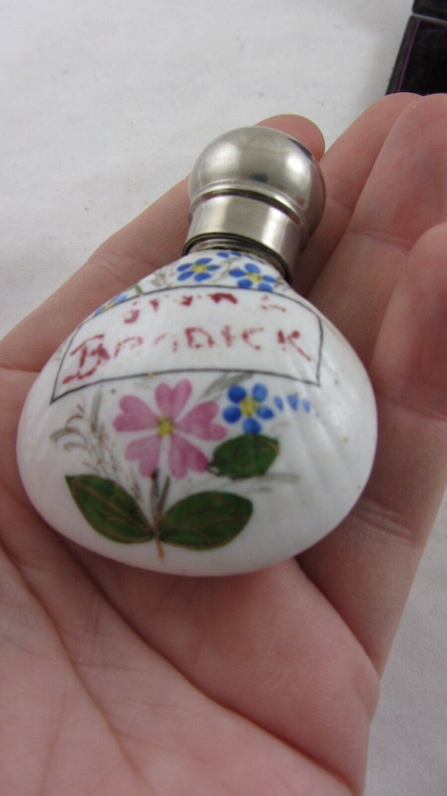 Rare Antique Porcelain Scent Bottle 'brodick' Isle of Arran Shell Shape ...