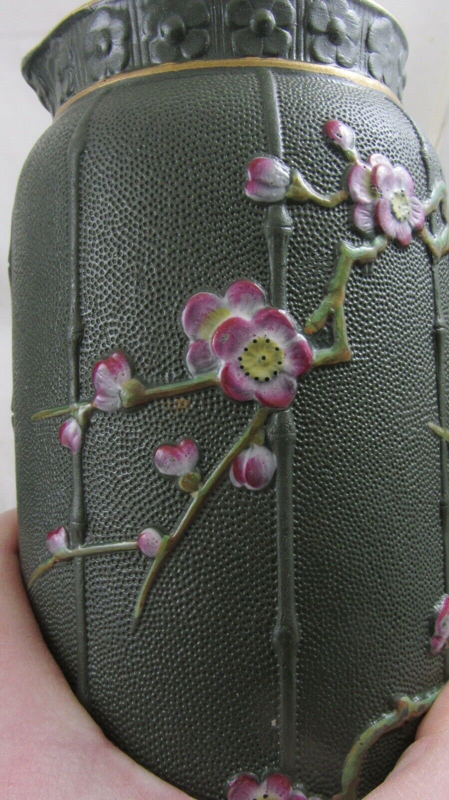 Antique Pinder Bourne Staffordshire Pottery Jugs Cherry Blossom Prunus ...