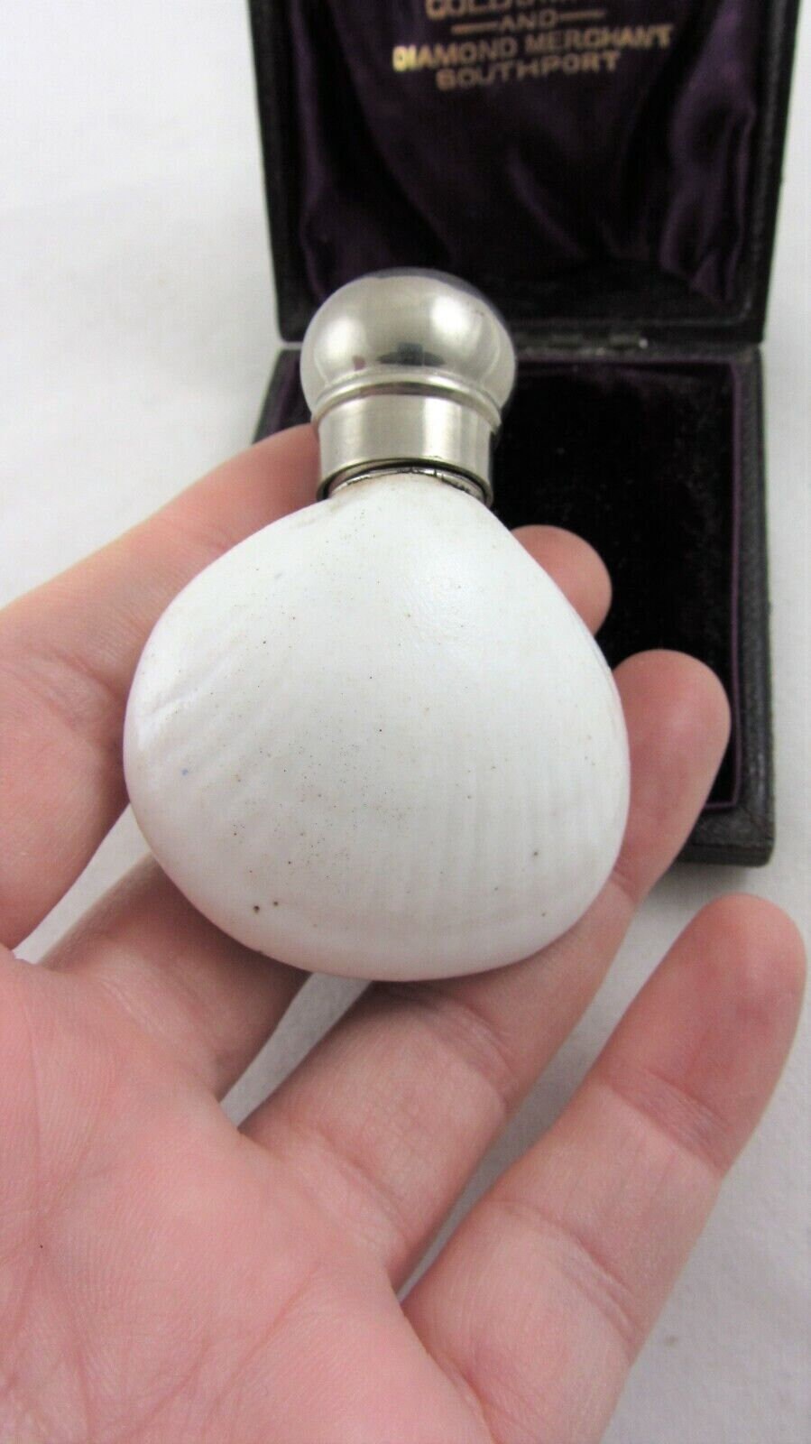 Rare Antique Porcelain Scent Bottle 'brodick' Isle of Arran Shell Shape ...