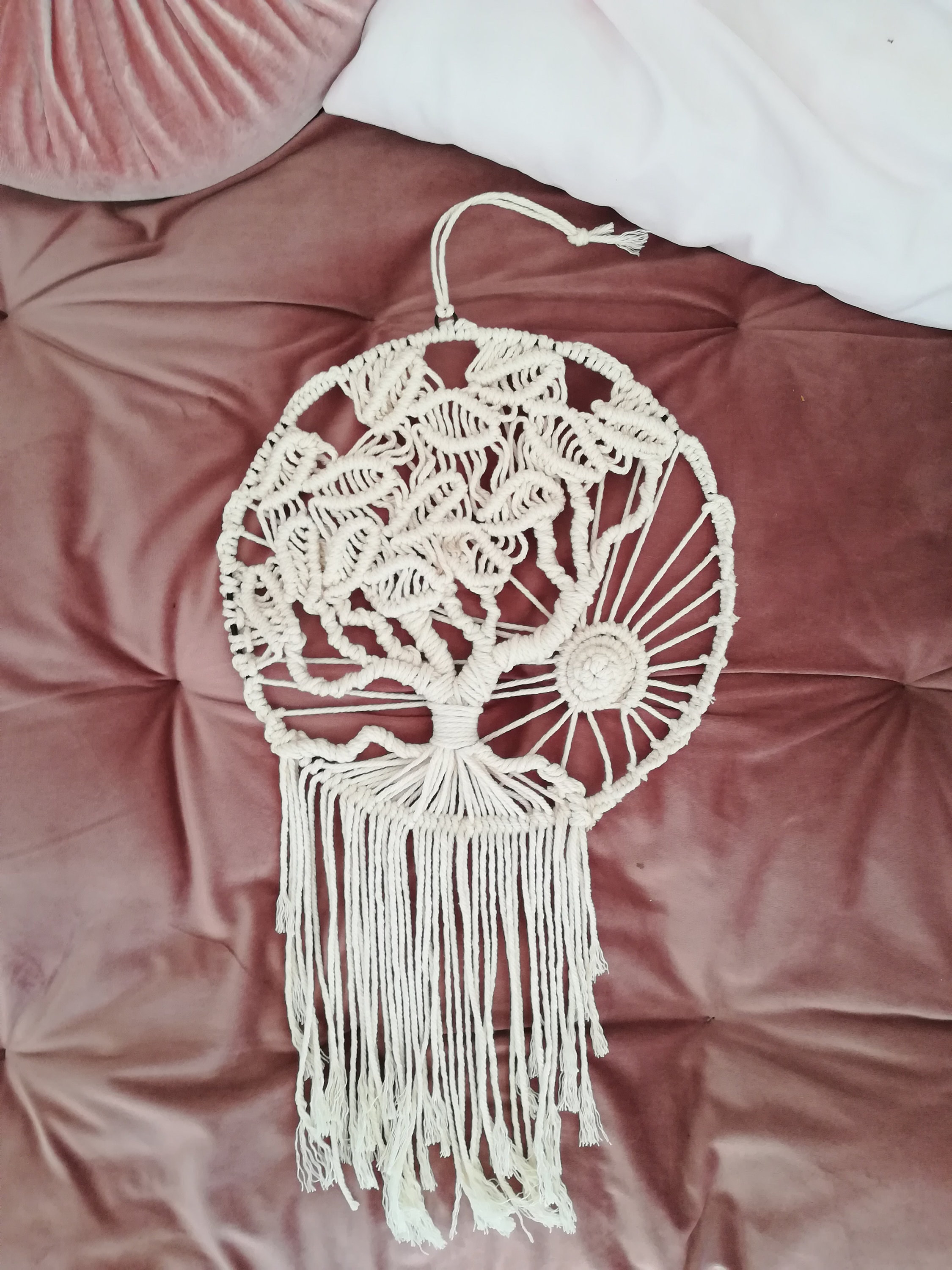 Lebensbaum Makramee / Tree of life rundes Makramee Boho-Chic | Etsy