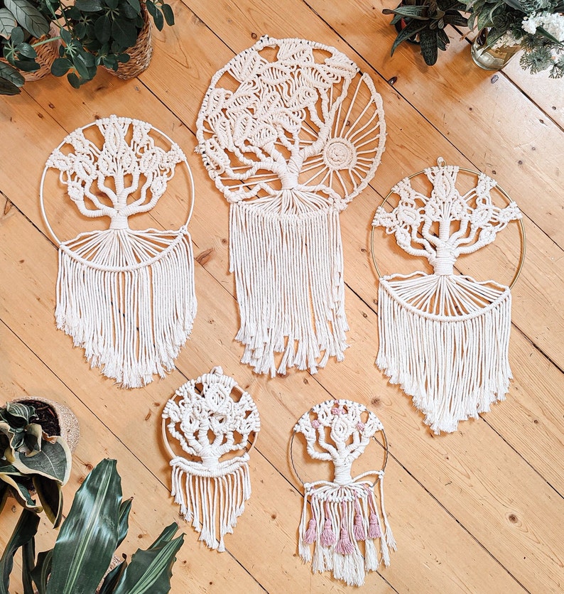 Lebensbaum Makramee / Tree of life rundes Makramee Boho-Chic - Etsy.de