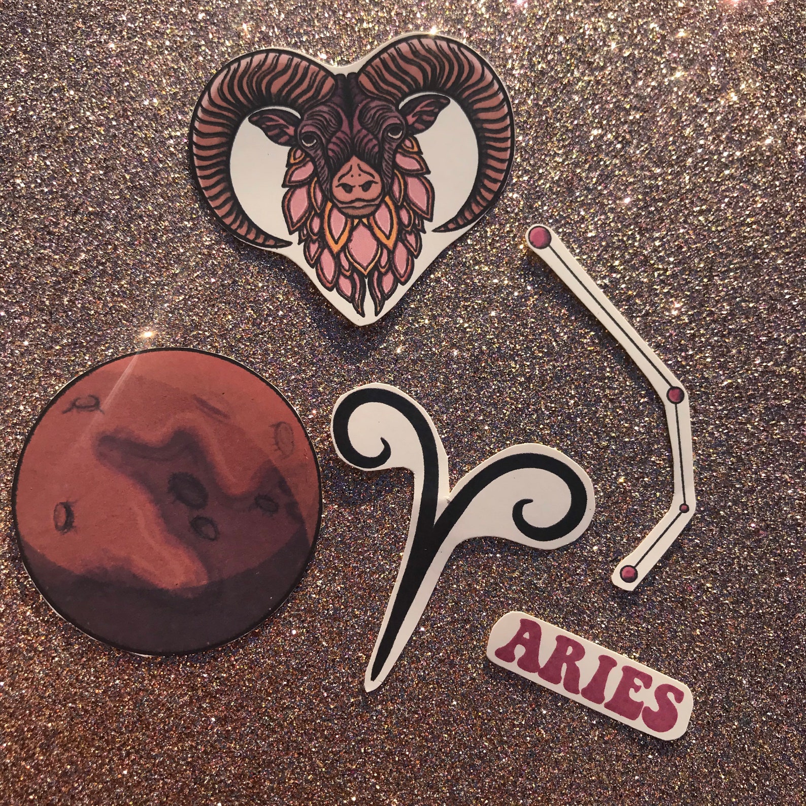 Aries Sticker Pack Astrology Zodiac Aesthetic Star Sign | Etsy