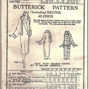 1920s Ladies Dolman Coat – PDF Pattern #1078 (36" Bust) - Etsy