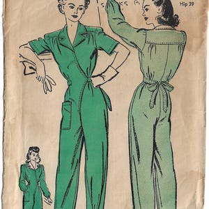 1940s Coverette PDF Sewing Pattern #2795 – Rosie the Riveter WWII (bust ...