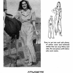1940s Coverette PDF Sewing Pattern #2795 – Rosie the Riveter WWII (bust ...