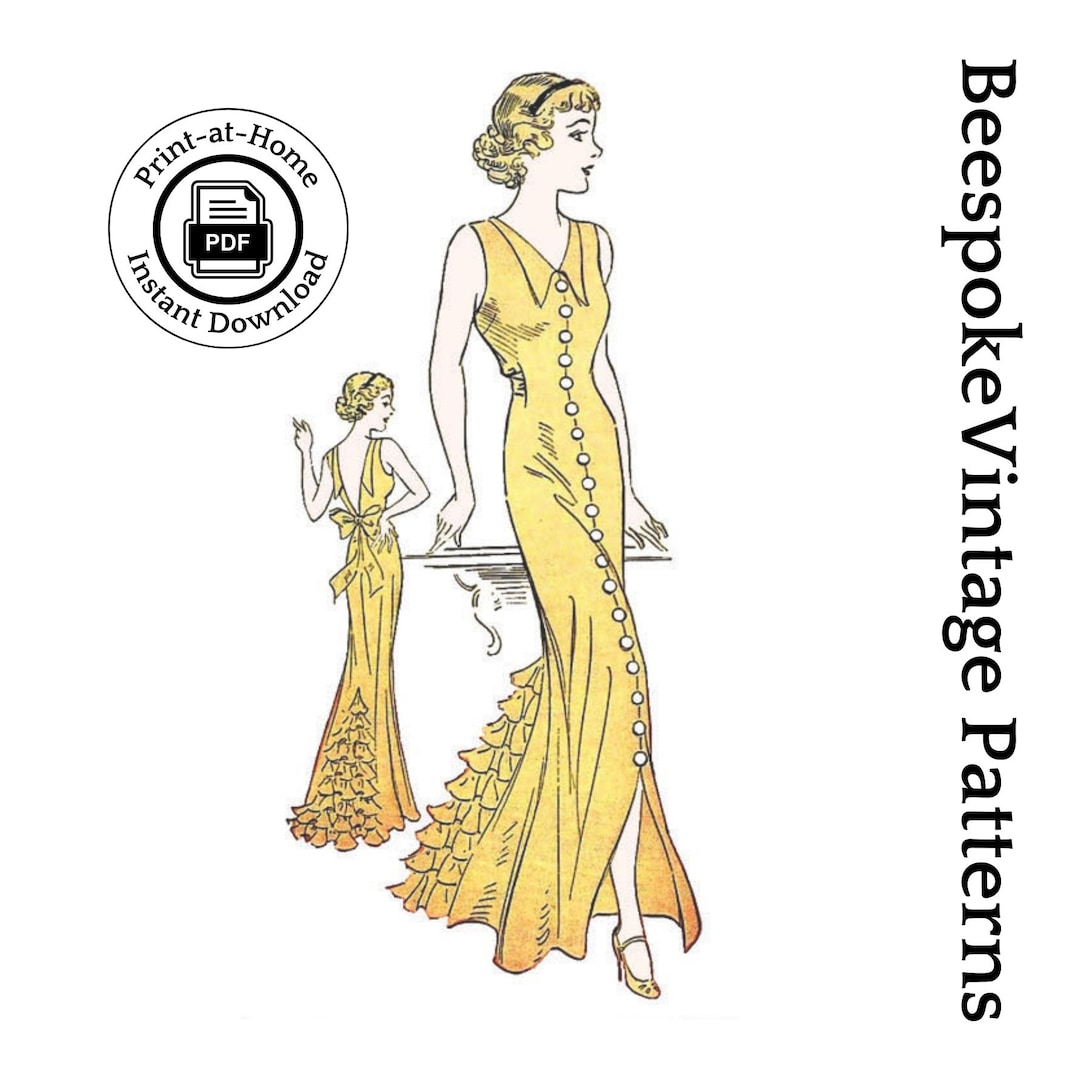 1930s Junior Miss Prom-trotter Evening Gown - INSTANT DOWNLOAD ...